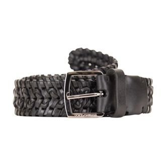 Dolce & Gabbana Woven Leather Belt - - Accessories - Damen - Schwarzk - 90 CM