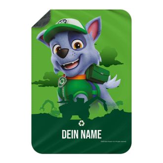 Picanova PAW Patrol Decke personalisiert - Premium Qualit&auml;t Fleecedecke - ideal f&uuml;r Kinderzimmer Bett oder Sofa - Rocky 150x100 cm