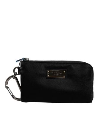 Dolce & Gabbana Mens Nylon And Leather With Logo Plaque Wallet Black