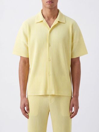 Homme Pliss&eacute; Issey Miyake Chemise de bowling Homme Pliss&eacute; Issey Miyake &agrave; manches courtes en tissu pliss&eacute;
