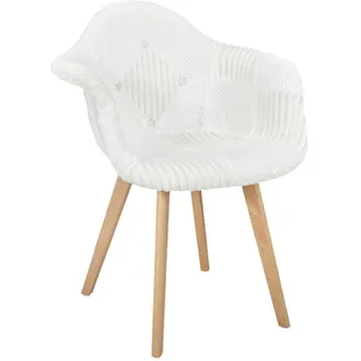 The Home Deco Factory The Home Deco Factory - Fauteuil Scandinave Patchwork Blanc