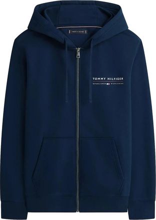 Tommy Hilfiger Homme, Sweatshirts et sweats &agrave; capuche, Bleu, Taille: XL Logo Terry Zip-Thru Hoody