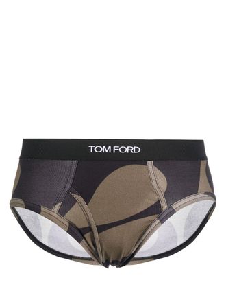 Tom Ford slip &agrave; bande logo - Noir