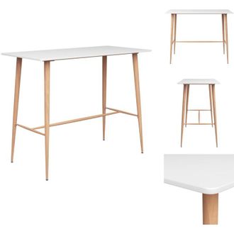 vidaXL Bartisch Wei&szlig; 120x60x105 cm - Esstisch - Bartisch - Stehtisch - Wei&szlig;er Tisch - K&uuml;cheninsel