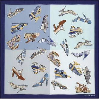 Ferragamo T&uuml;cher & Schals - Square Silk Scarf With Genio Print Pattern - Gr. unisize - in Wei&szlig; - f&uuml;r Damen