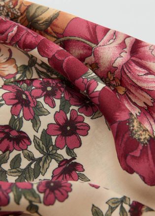 Mango Foulard &agrave; fleurs &eacute;cru - Femme - Taille unique - MANGO
