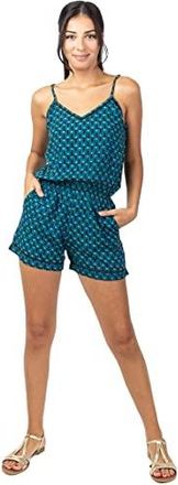 Coton Du Monde | Combi Short fluide taille élastiquée ROMY bleu 44