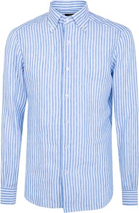 Barba Classic Linen Large Stripes Shirt