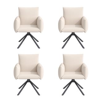 Generic YAIXBNG 4 Esszimmerst&uuml;hle Set, Gepolsterter Sessel mit 4 Metallbeinen, 360&deg; L&auml;ssiger Drehstuhl, Wohnzimmer Schlafzimmerstuhl, Arbeits- und Schreibtisc