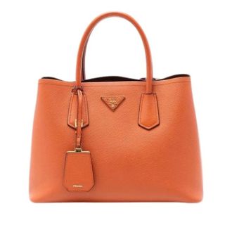Prada Sac cartable Saffiano Pre-owned - Femme - Pre-owned - Orange - Taille: ONE Size
