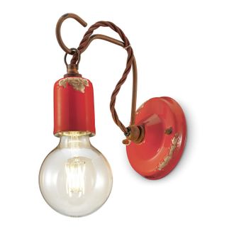 Ferroluce ferroluce Retro Wandleuchte mit Anh&auml;nger Minimal, Rot