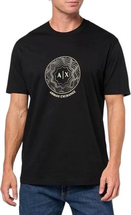 A|X Armani Exchange Homme, Tops, Noir, Taille: L T-shirt avec logo dor&eacute;