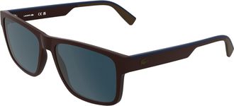 Lacoste Mens Sunglasses L6076S - Matte Burgungy with Solid Blue Lens