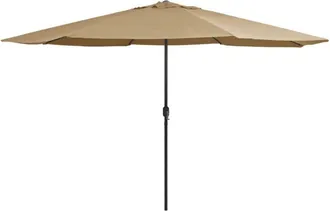 vidaXL Vidaxl - Parasol dext&eacute;rieur avec m&acirc;t en m&eacute;tal 400 cm Taupe