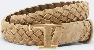 Tod's G&uuml;rtel T Timeless aus Veloursleder