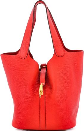 Herm&egrave;s Picotin Lock Bag Clemence MM bucket bag - Rot