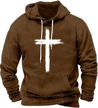 Generic Sweat &agrave; capuche pour homme - Manches longues - Sweat basique - Sweat &agrave; capuche doux - D&eacute;contract&eacute; - T-shirt de sport - Pull de transition tendance ave