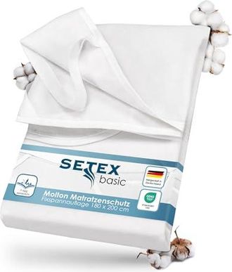 Setex Wasserdichter Molton Matratzenschutz, 3-lagig, 180 x 200 cm, Matratzenschoner aus 100 % Baumwolle, Generation, Weiß