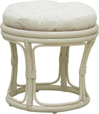 Aubry Gaspard Tabouret en rotin avec coussin Uni