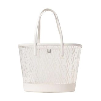 A|X Armani Exchange Tote Tasche mit Lederbesatz - - Bags - Damen - Wei&szlig; - ONE SIZE