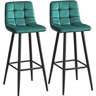 Generic 2er-Set Tresenhocker, hohe Barhocker, 65 cm Sitzh&ouml;he, weiche R&uuml;ckenlehne und Metallbeine