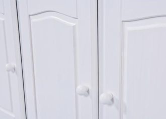 Dmora Kommode Moers, Wohnzimmerbuffet, Wohnzimmer-Sideboard, Moderne Küchen-Speisekammer, 130x32 h198 cm, Weiß