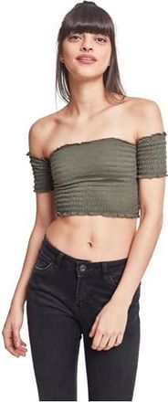 Urban Classics Top &agrave; &eacute;paules d&eacute;nud&eacute;es pour Femme, Olive, XL