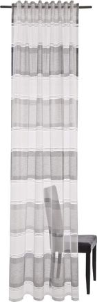 Homing halbtransparenter Vorhang quergestreift wei&szlig;-grau (1St&uuml;ck) 245 x 140 cm (HxB)
