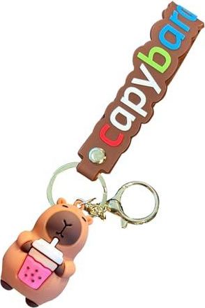Generic Capybara Porte-cl&eacute;s de voiture en forme de figurine - 6,6 cm - Porte-cl&eacute;s amusant en PVC - Accessoire de pendentif mignon | Parfait pour la d&eacute;coration