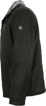 Redpoint Lederjacke Piere Redpoint - Herren Lederjacke Lammnubuk Kunstfell schwarz