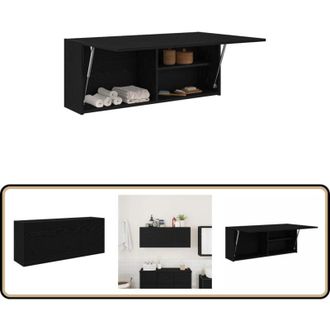 vidaXL Bad-Wandschrank Schwarz 100x25x40 cm Holzwerkstoff - Vidaxl