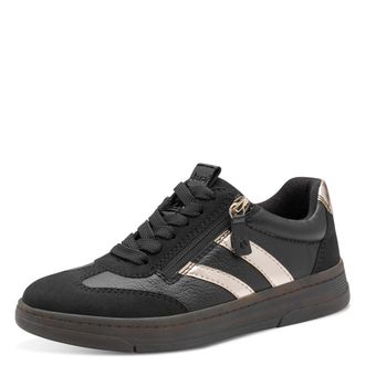 Jana Damen Sneaker flach Sportlich Vegan, Schwarz (Black Comb), 41 EU