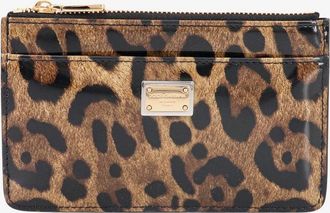 Dolce & Gabbana Patent leather card holder with animal print - DOLCE & GABBANA - gender_Woman