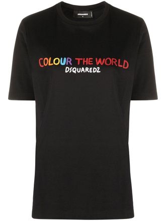 Dsquared2 t-shirt à slogan imprimé - Noir