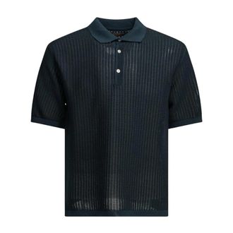 Beams Plus Polo-Hemd mit Washi-Garn-Knopfleiste - - Tops - Herren - Blau - L