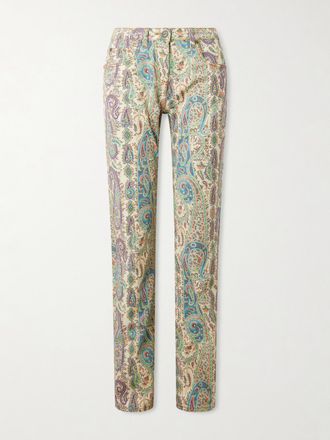 Etro Jean Droit &Agrave; Imprim&eacute; Cachemire - Multicolore