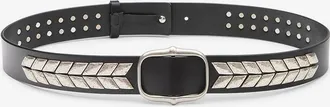 Isabel Marant Ceinture Belja En Cuir - Femme - Noir Et Argent&eacute; - Taille75 - Isabel Marant