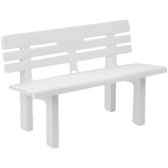 Dmora Banc dext&eacute;rieur Daltobel, Banc de jardin Monobloc, Banc dext&eacute;rieur, 100% Made in Italy, 110x52h71 cm, Blanc - Dmora