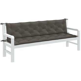 vidaXL Coussins de banc de jardin lot de 2 gris fonc&eacute; m&eacute;lang&eacute; tissu - Vidaxl