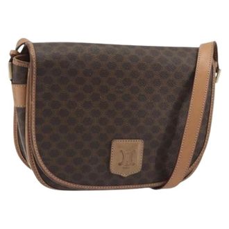 Celine Pre-owned Vintage Macadam Canvas Shoulder Bag - Femme - Pre-owned - Brun - Taille: ONE Size