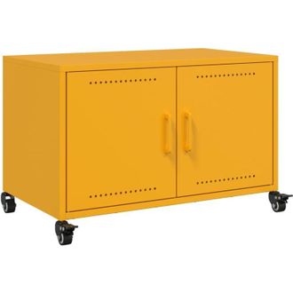 vidaXL Meuble tv jaune moutarde 68x39x43,5 cm acier Vidaxl