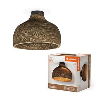 Ledvance Decor Cardboard Hat marron en carton ondulé, léger, E27, diamètre 360 mm, abat-jour en matériau recyclé, durabgrâce à une source lumineuse remplaçable