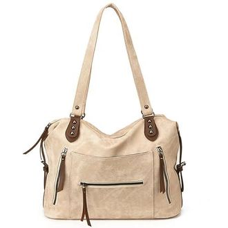 Generic KOBONA Sac a Main Femme Cuir PU Vintage Slouchy Tote Bag &Eacute;l&eacute;gant Grande Capacit&eacute; Sac Cabas Uni City Bags Messenger Fourre Tout Femme Pour Les Cours Ly