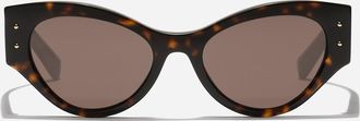 Dolce & Gabbana Sonnenbrille Dg Logo Plaque - Frau Havanna Acetat Onesize