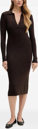 MC2 Saint Barth V-neck ribbed midi dress - Braun