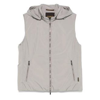 Moorer Homme, Vestes, Gris, Taille: 2XL Gilet à capuche amovible avec fermeture éclair