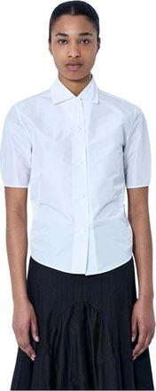 Jil Sander Femme, Blouses et Chemises, Blanc, Taille: 36 FR Chemise &agrave; Manches Courtes en Popeline de Coton