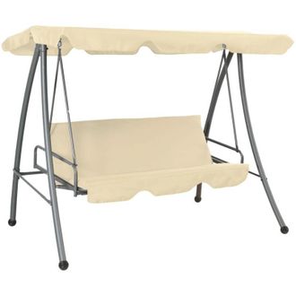 vidaXL Balancelle dext&eacute;rieur avec auvent Blanc sable