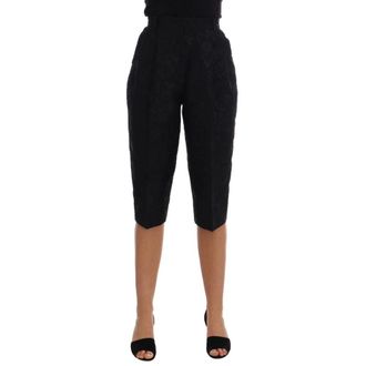 Dolce & Gabbana Elegante Brokat Blumenmuster Shorts - - Shorts - Damen - Schwarzk - 2XS