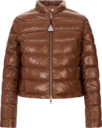 Moncler Femme, Vestes, Brun, Taille: 36 FR Papillon Short Down Jacket
